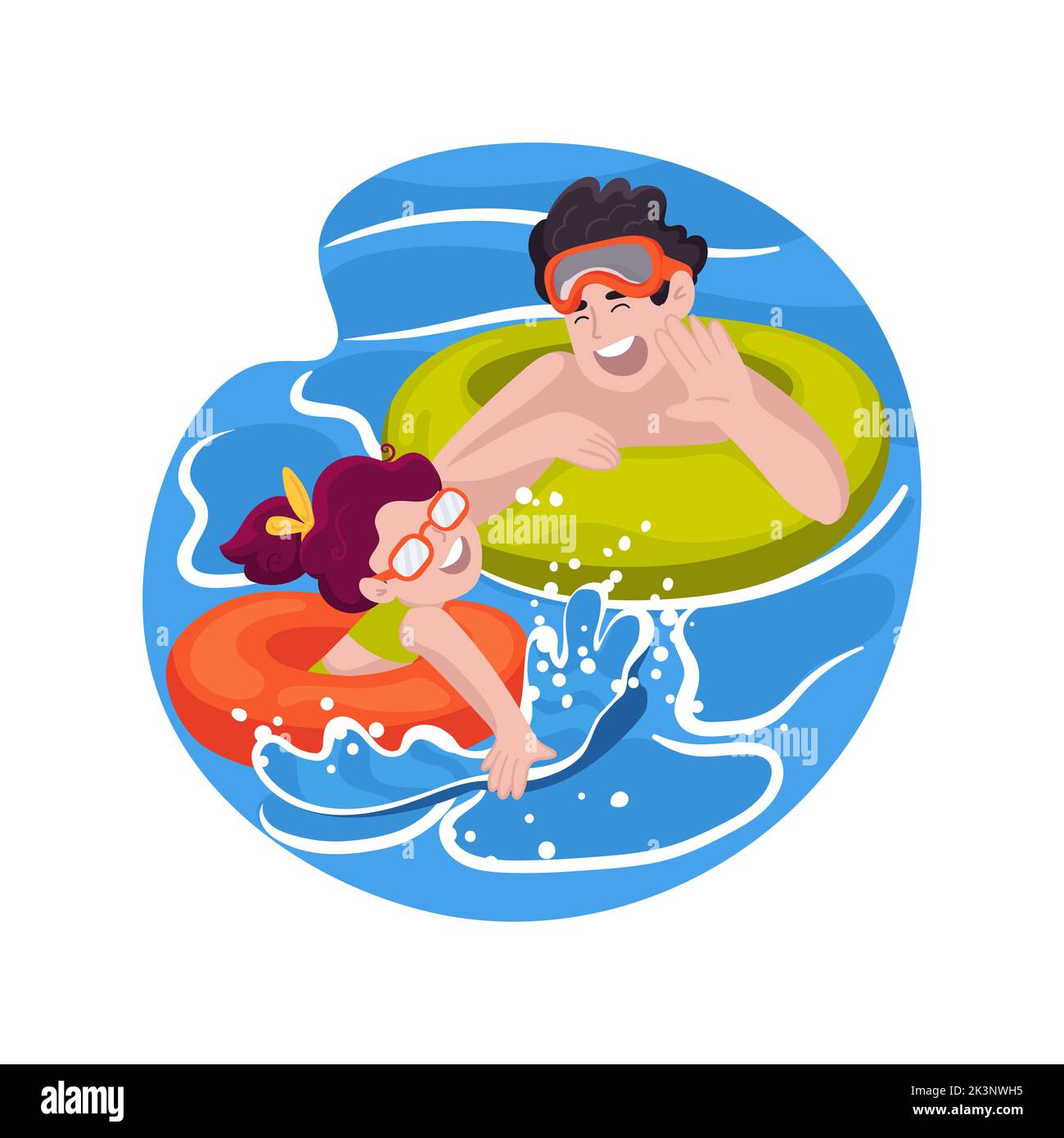 Backyard pool party Stock Vector Images - Alamy