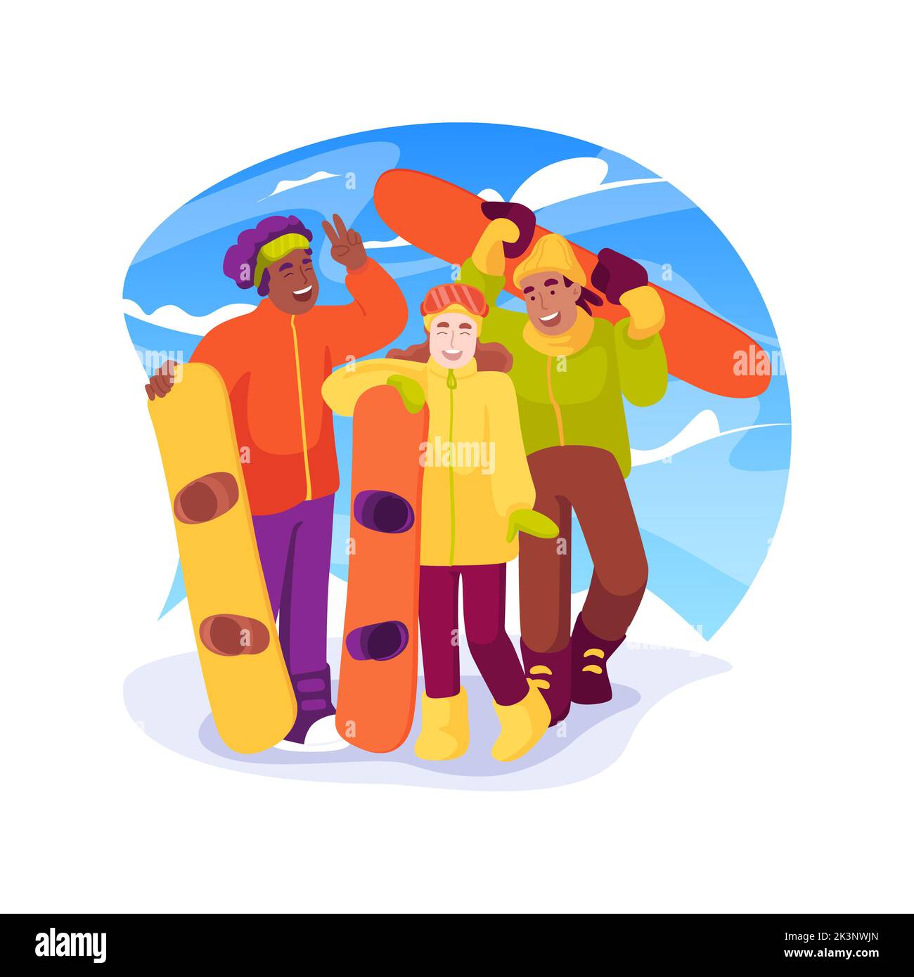 Snowboarding isolated cartoon vector illustration Stock Vector Image ...