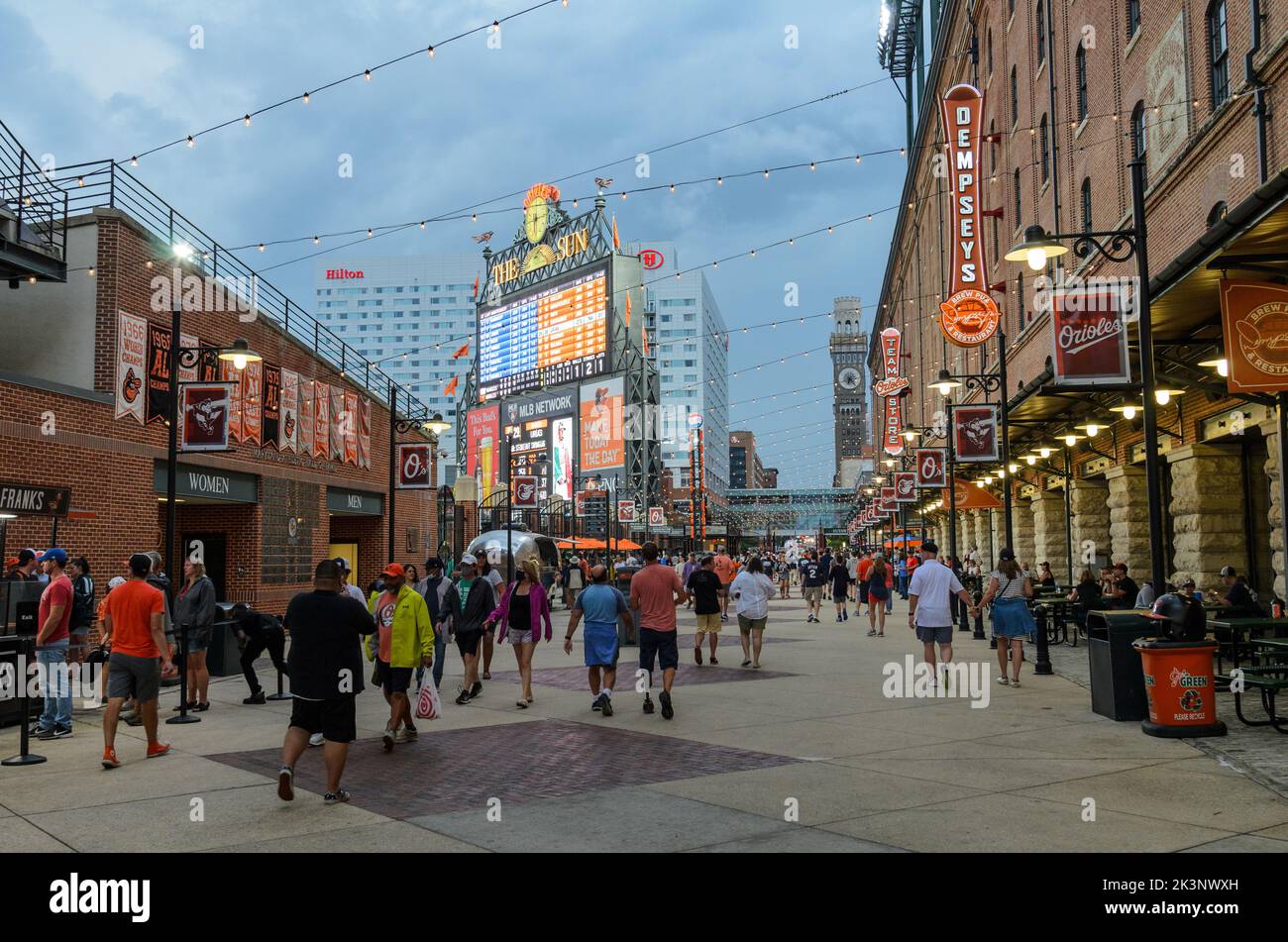 Crowds at Camden Yards at Oriole Park for the Orioles Game in Baltimore ...