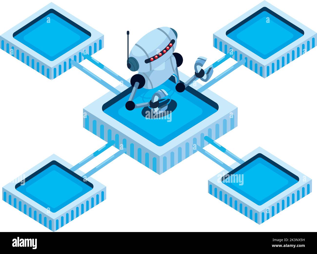 flat robot over microchips Stock Vector Image & Art - Alamy