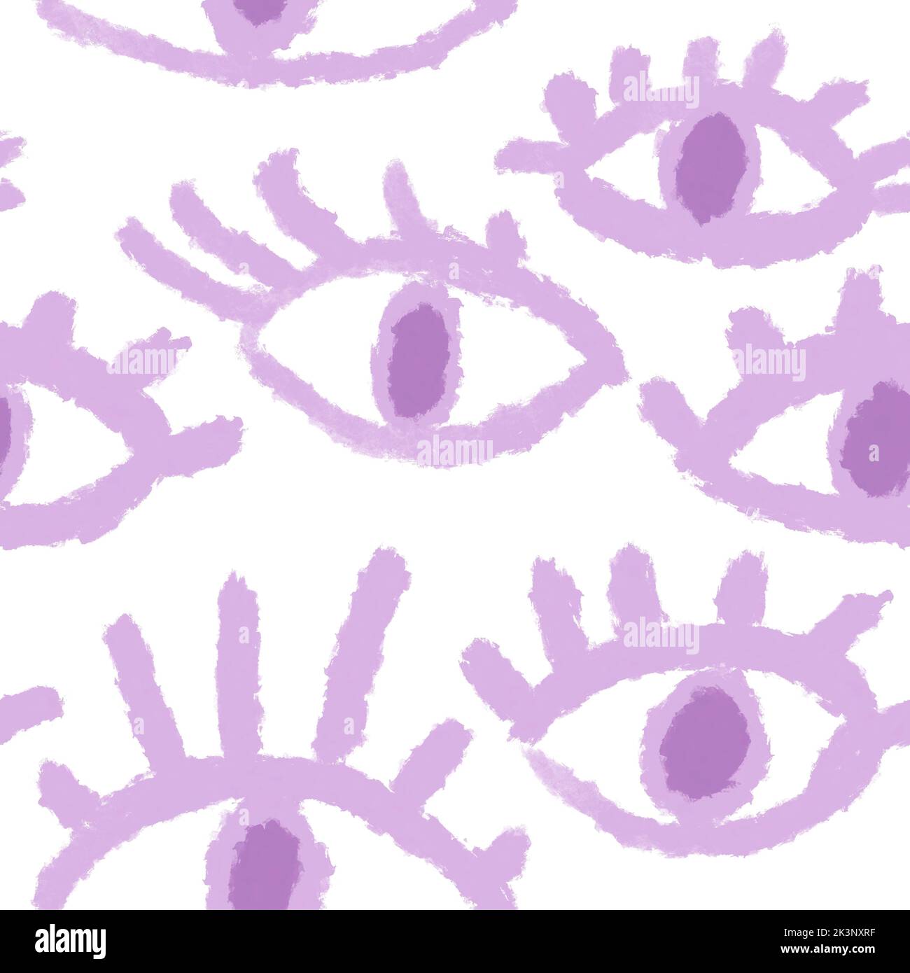 Seamless hand drawn pattern with purple evil third eye, traditional ...