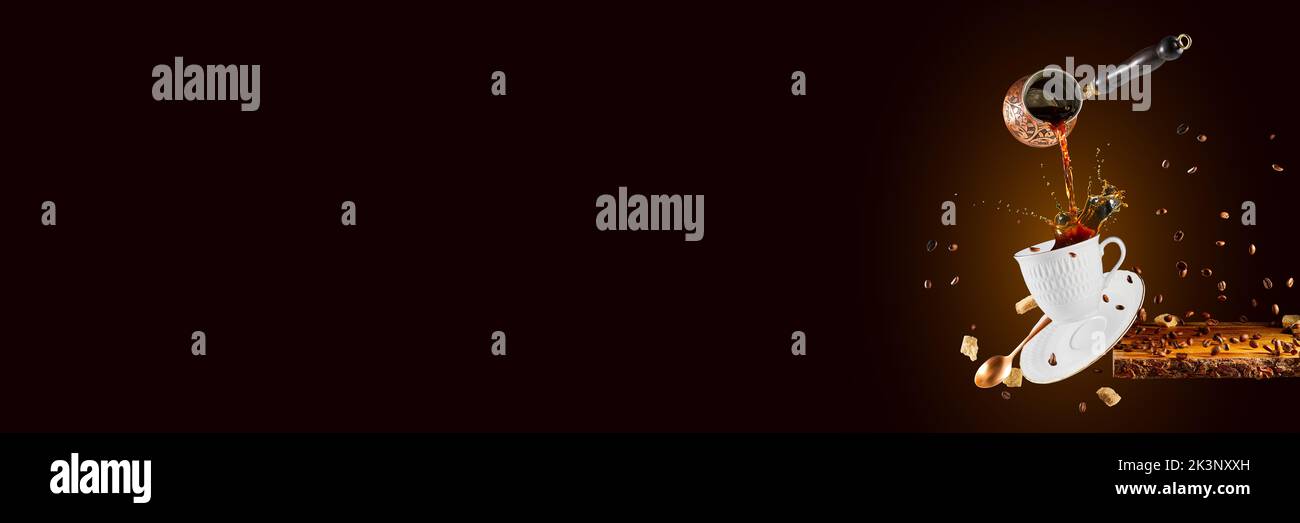 Drop falling cup coffee in hi-res stock photography and images - Alamy