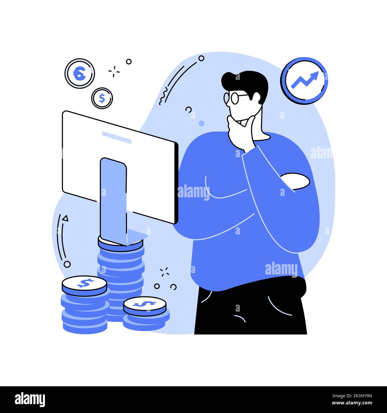 Learn to invest isolated cartoon vector illustrations Stock Vector ...