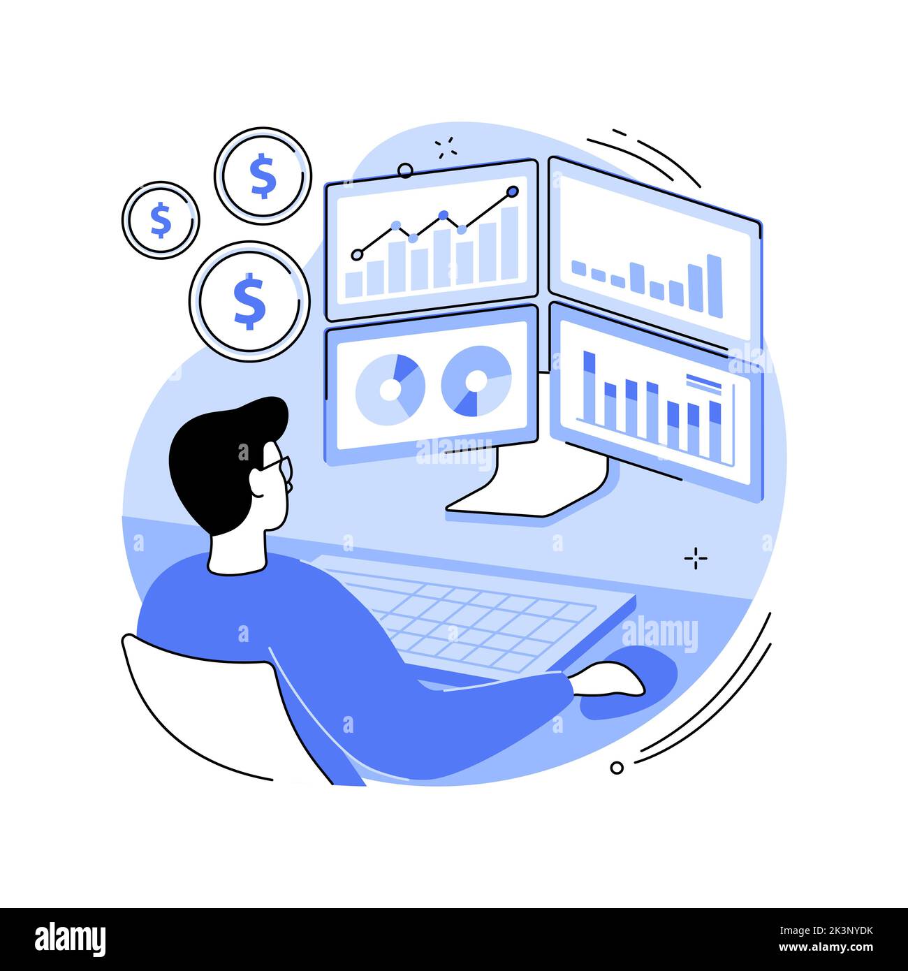 Stock market trader isolated cartoon vector illustrations Stock Vector ...