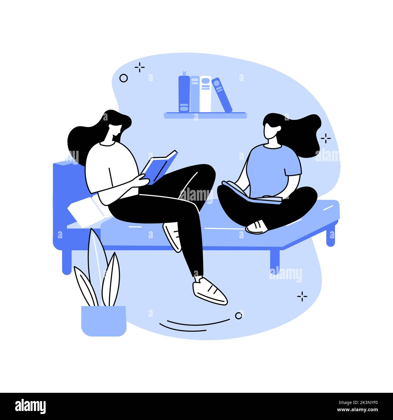 Study together isolated cartoon vector illustrations Stock Vector Image ...