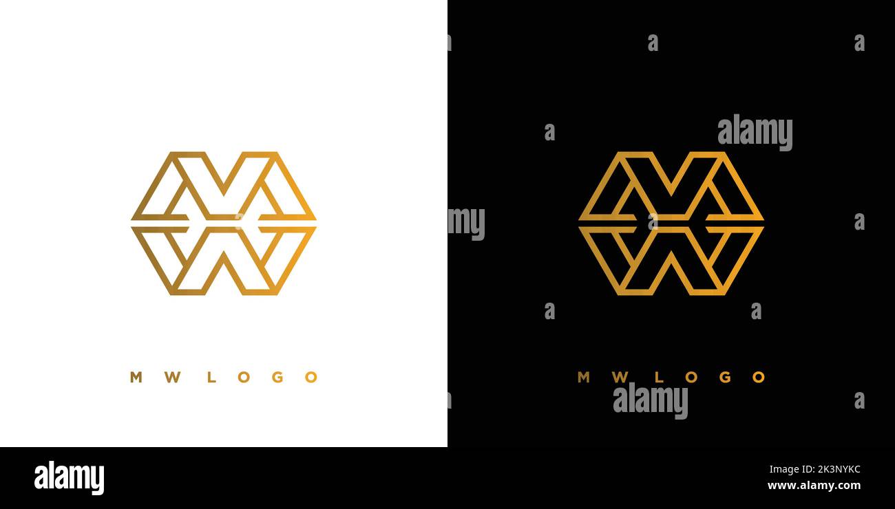 A vector illustration of Modern and elegant MW letter initial logo ...