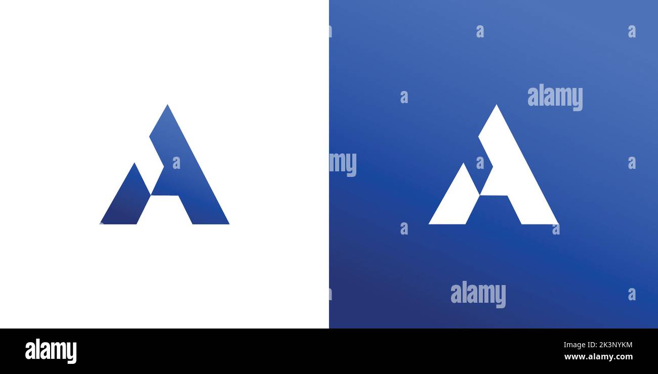 A minimalistic logo design on a blue and white background Stock Vector ...