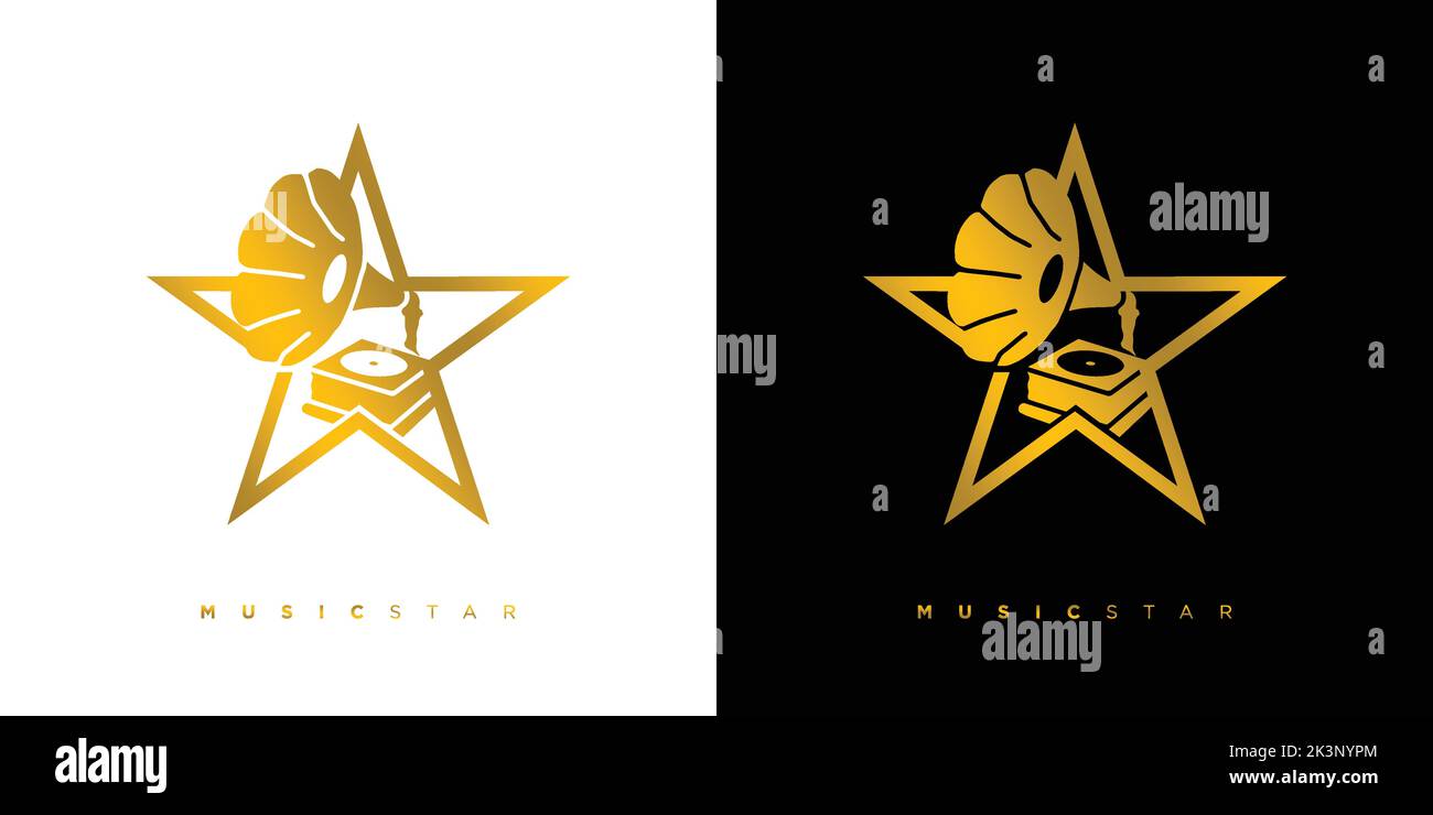 A vector illustration of Modern and elegant music star logo design ...