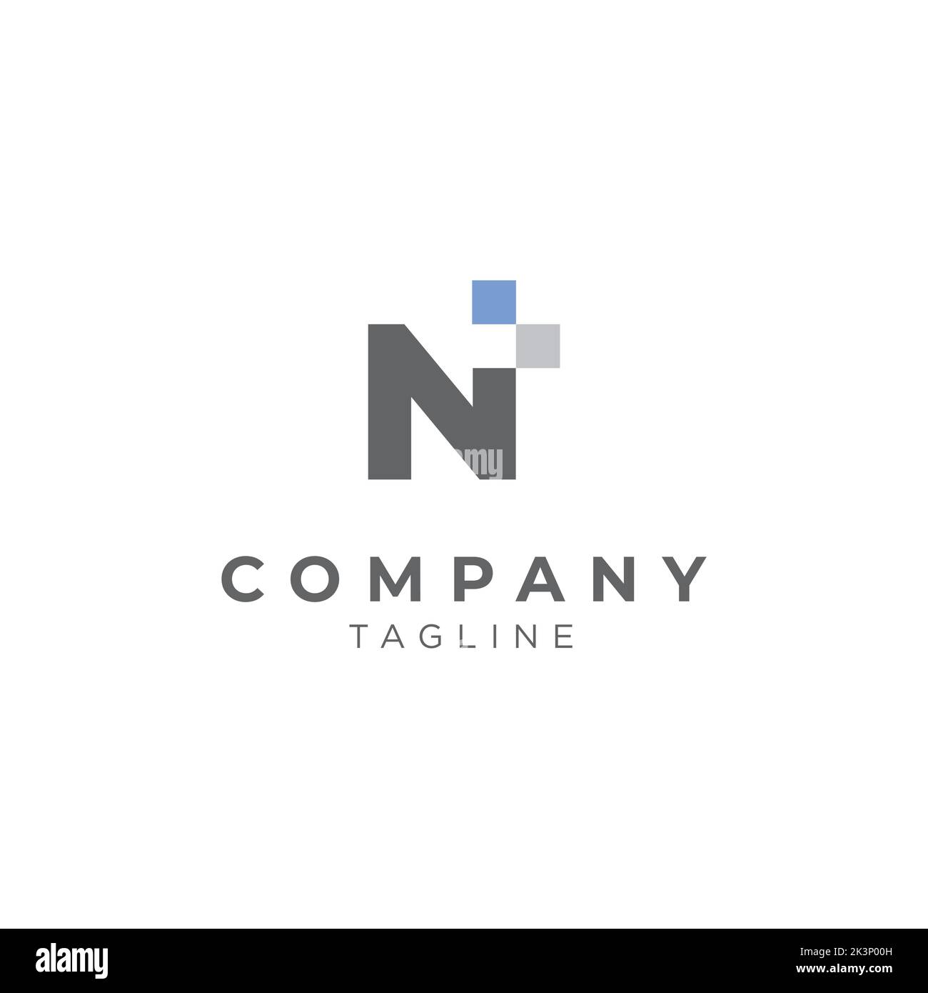 An editable letter logo with the company name below isolated on a white ...