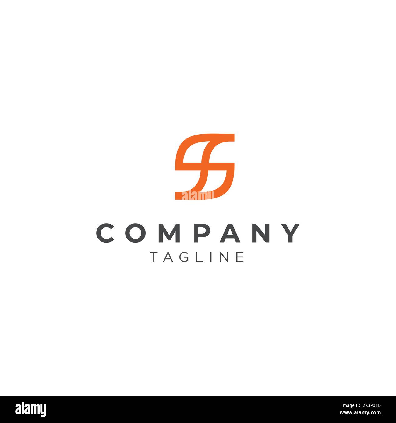 An editable letter logo with the company name below isolated on a white ...