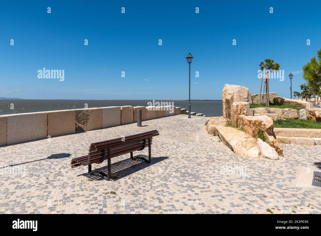 The Amalia Rodrigues viewpoint in the riverside area of Alcochete ...