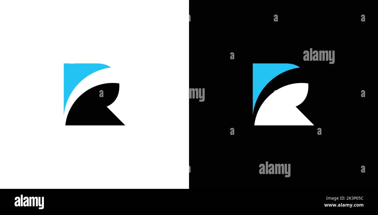 A digital illustration of a modern simple business letter R logo design ...