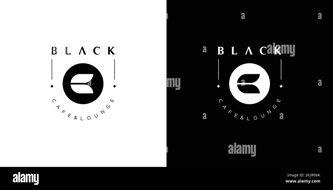 A black cafe & lounge modern logo design template set Stock Vector ...