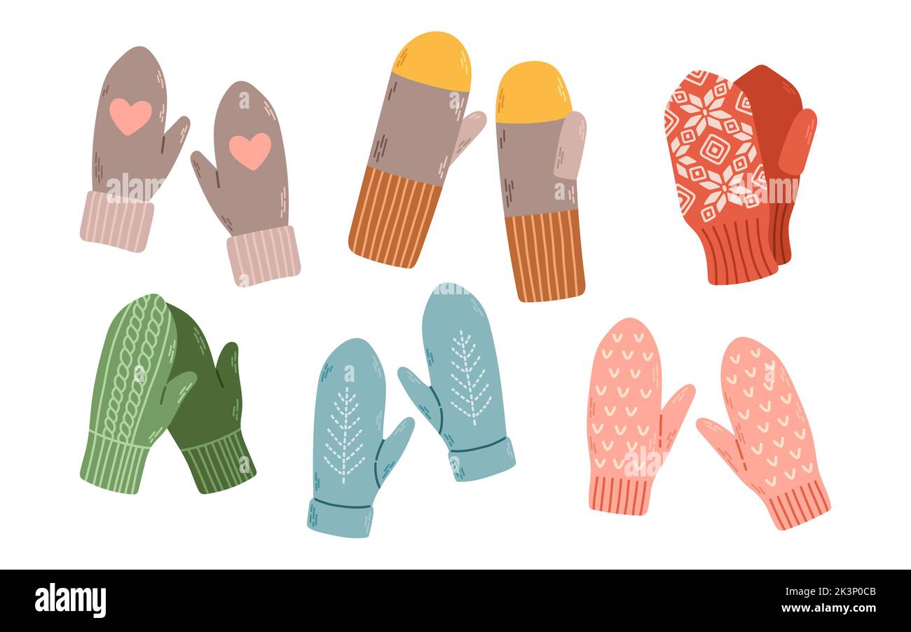 Set woolen knitted clothes Stock Vector Images - Alamy