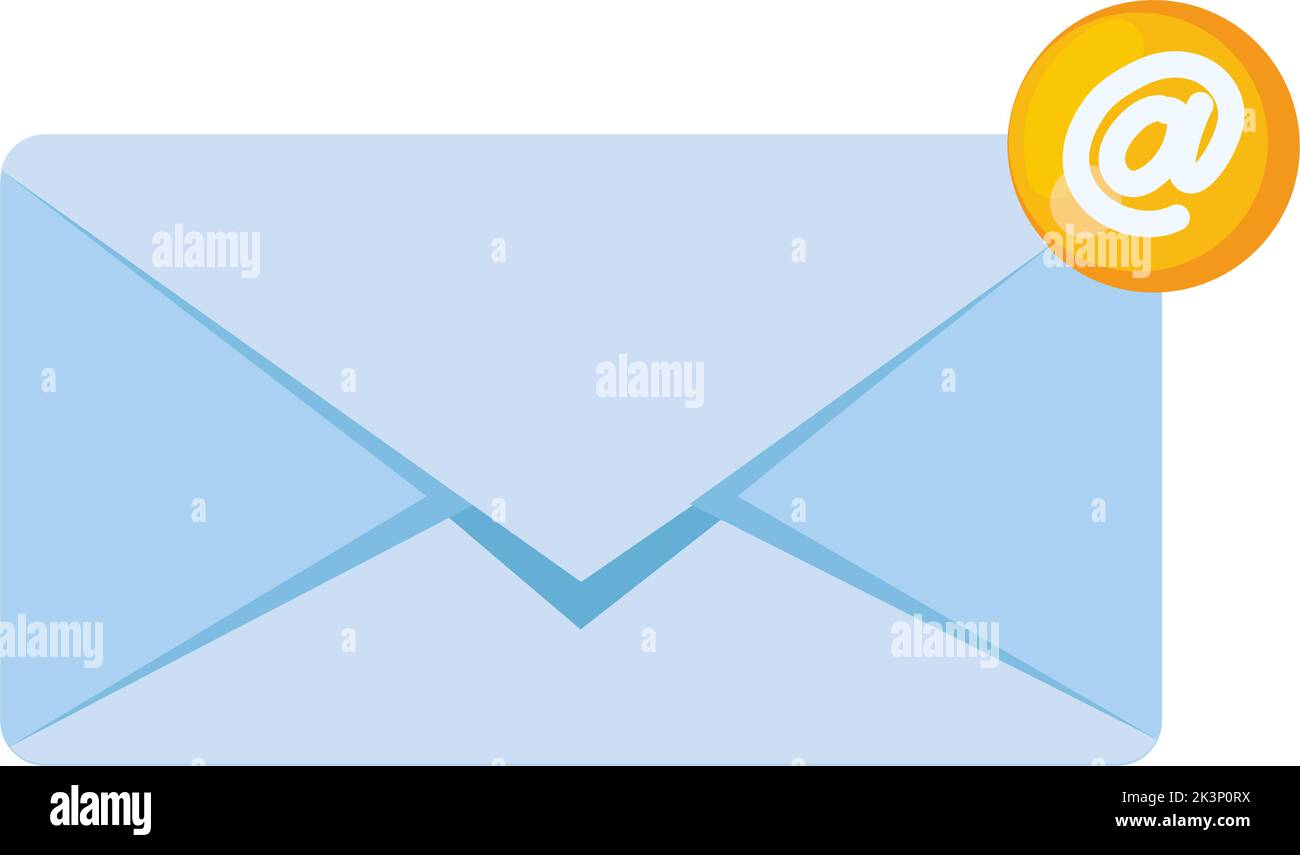 envelope with at sign button Stock Vector Image & Art - Alamy