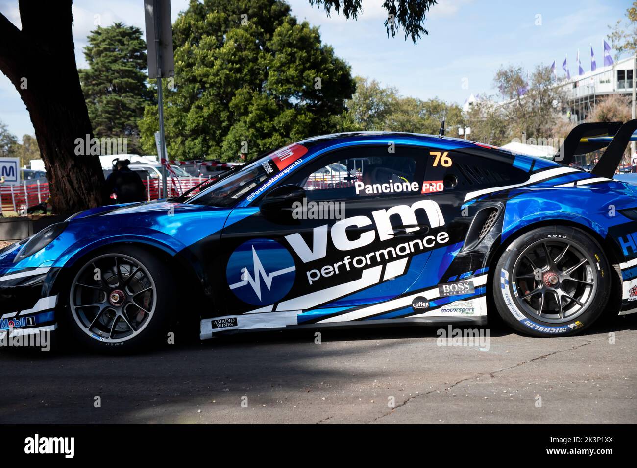 The Porsche Carreras getting ready for the cup at Albert Park, during ...