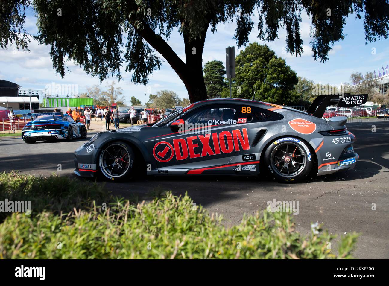 The Porsche Carreras getting ready for the cup at Albert Park, during ...