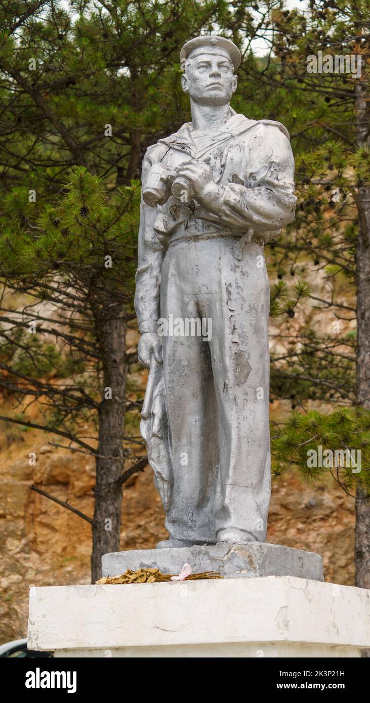 Balaklava , Crimea-June 14, 2021: Monument to the sailor on the ...
