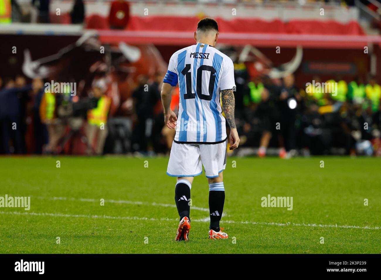 HARRISON, NJ - SEPTEMBER 27: Argentina forward Lionel Messi (10) walks ...