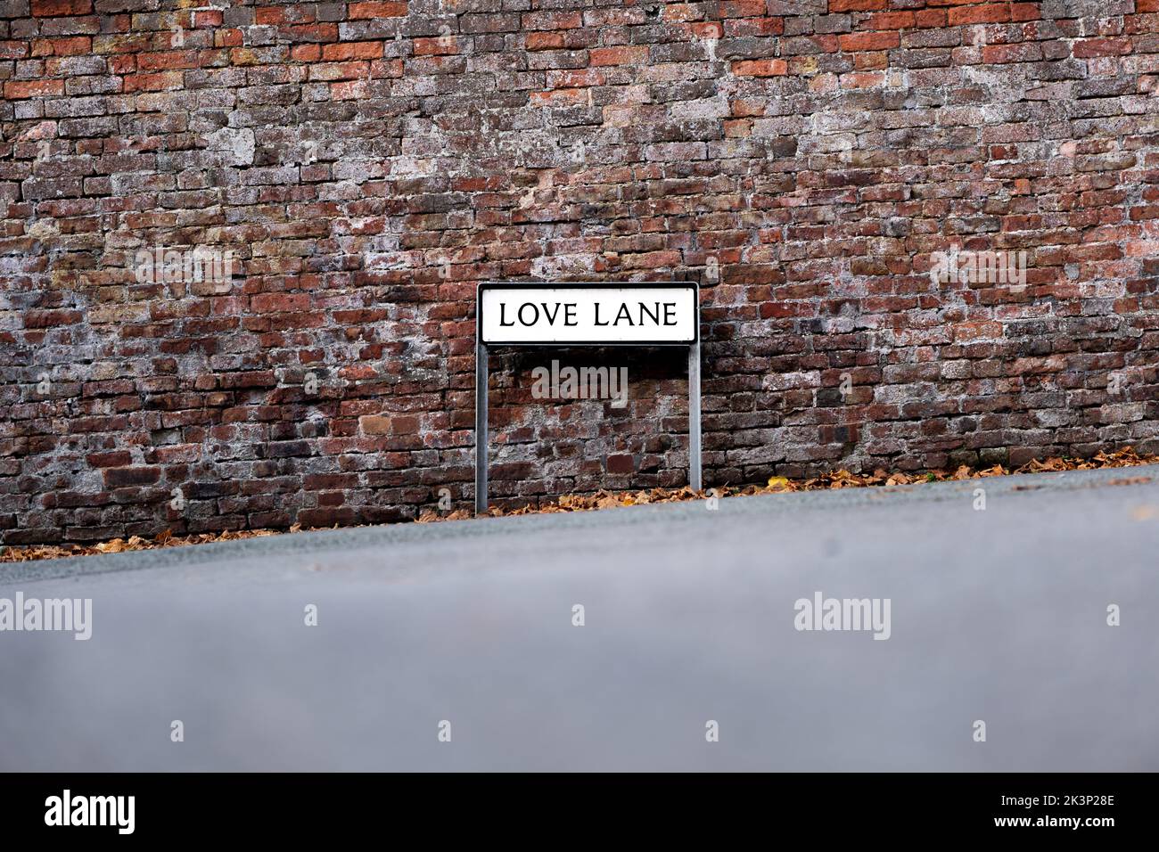 A love lane street sign in the Ellesmere, Shropshire, England Stock ...