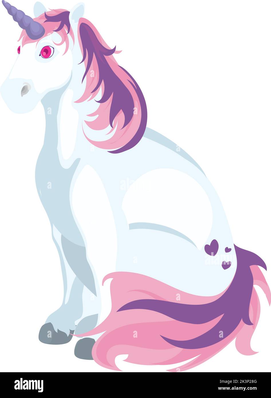 Cute baby unicorn sitting Cut Out Stock Images & Pictures - Alamy