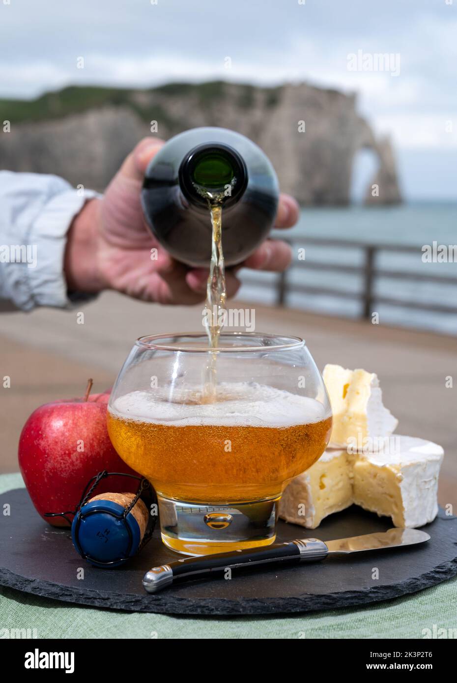 Tastes of Normandy - french cow cheese camembert and apple cider served ...