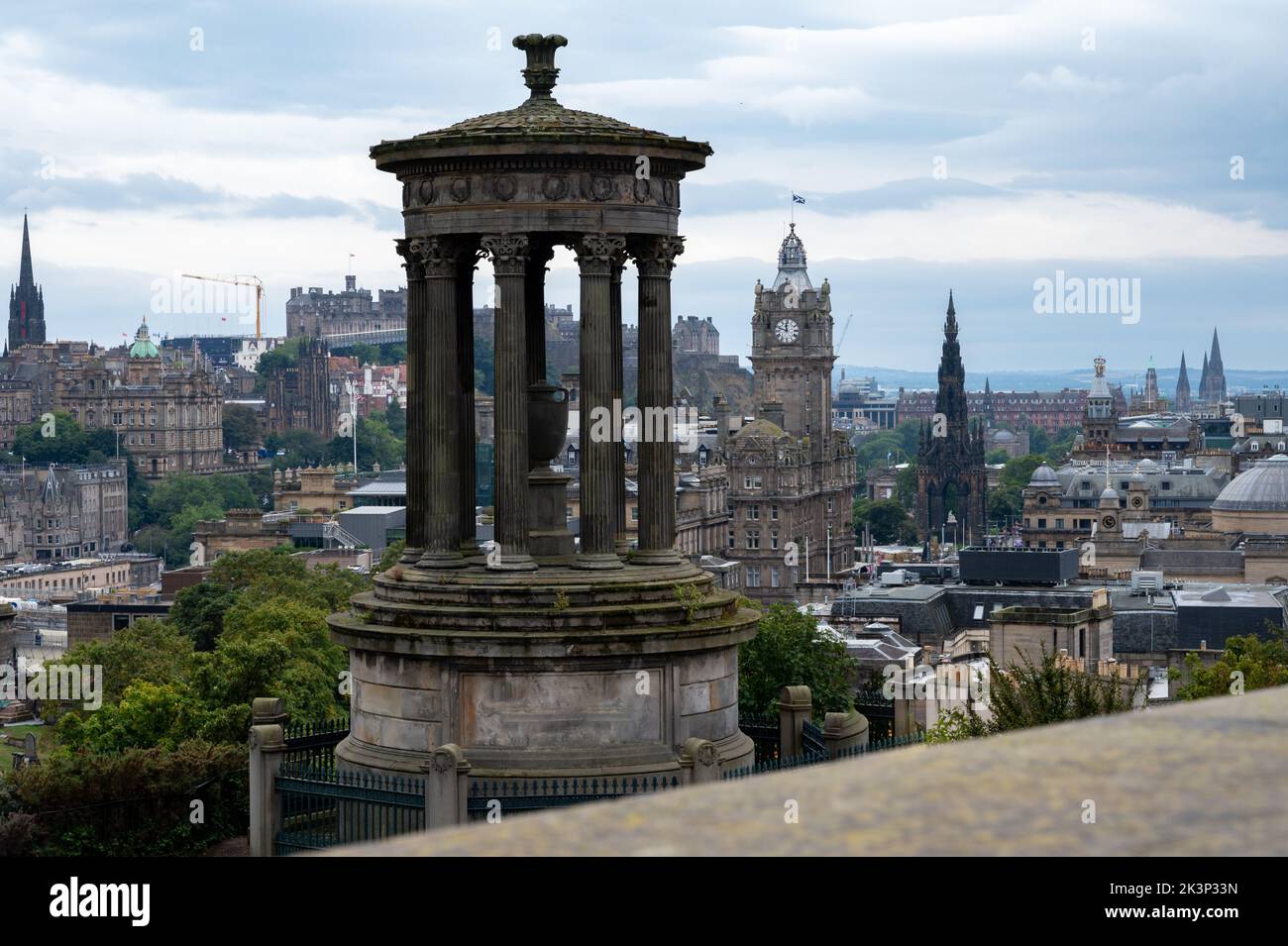 Panoramic view from historical Calton hill to old part of Edinburgh ...