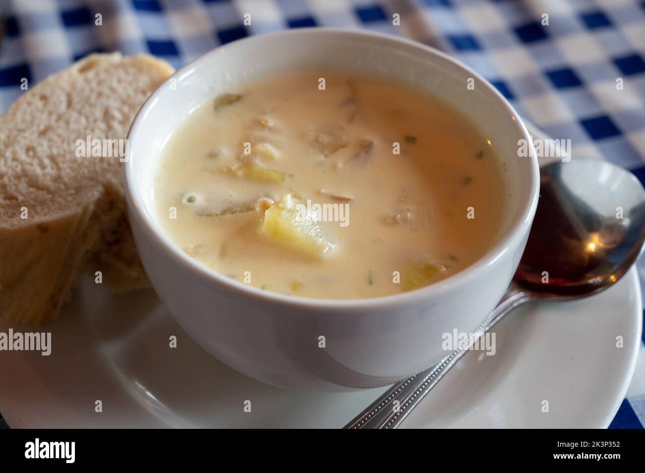 Traditional scottish white cream soup, cullen skink made with smoked ...