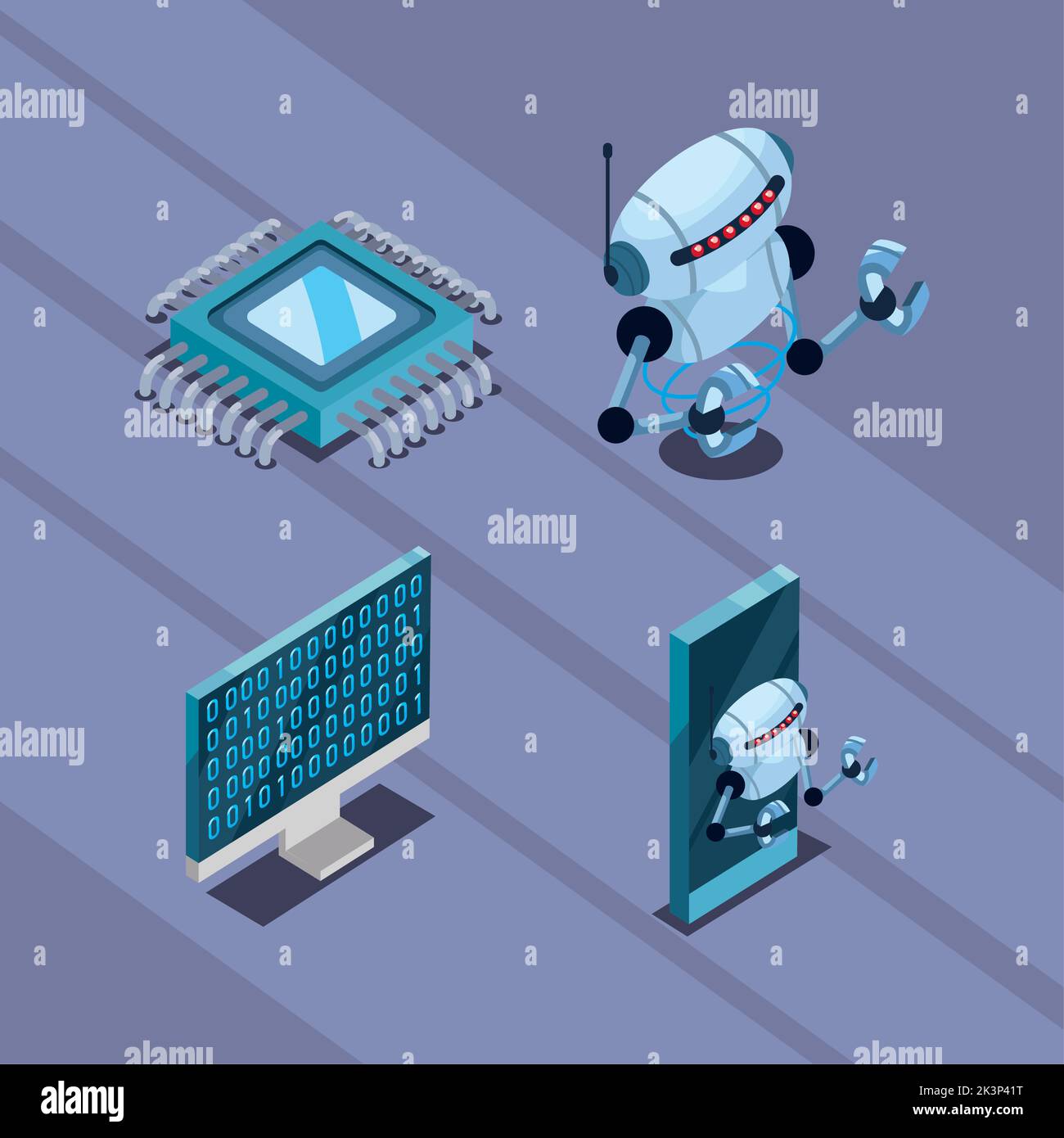 flat ai technology icons Stock Vector Image & Art - Alamy