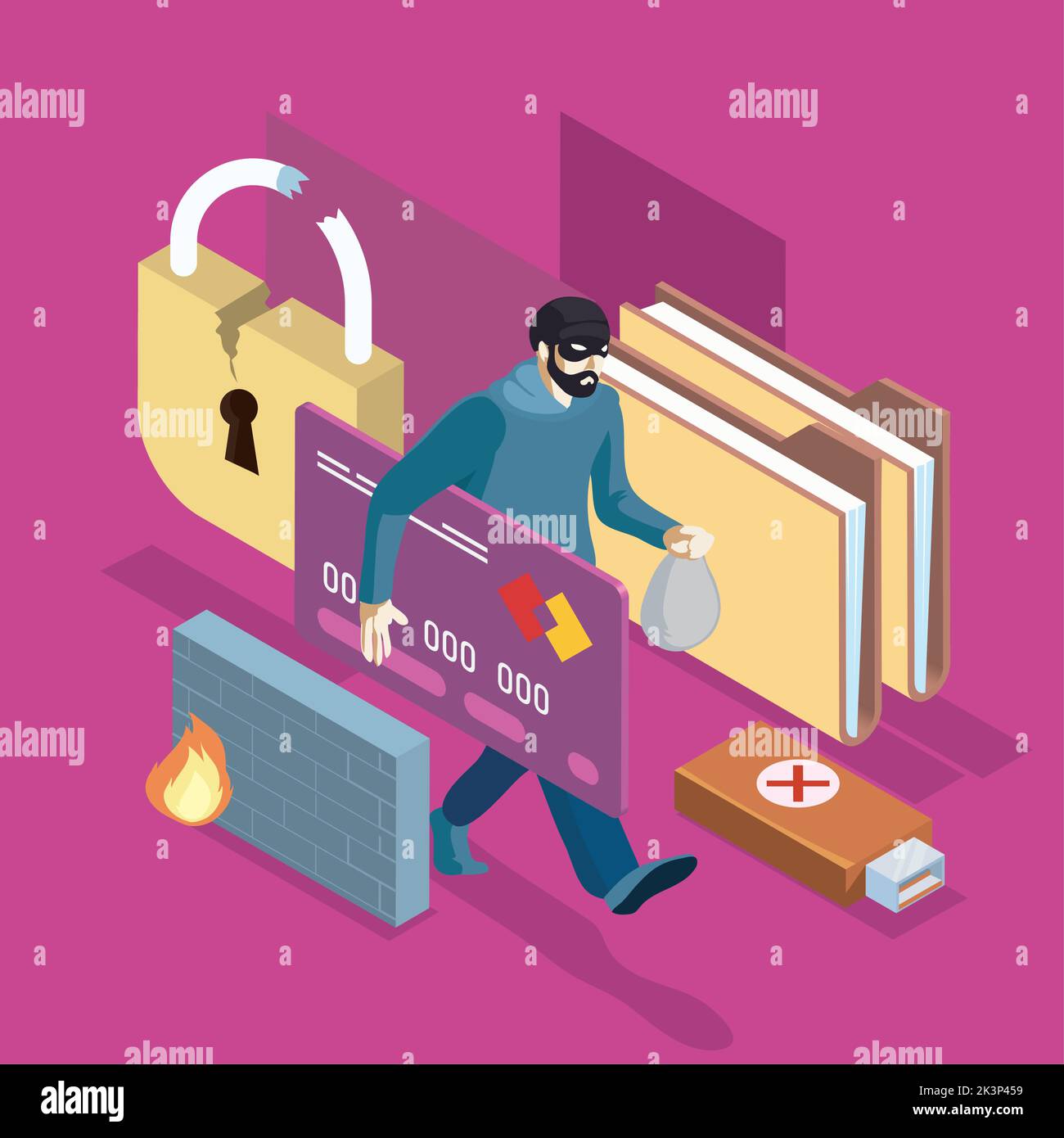 isometric cyber thief poster Stock Vector Image & Art - Alamy