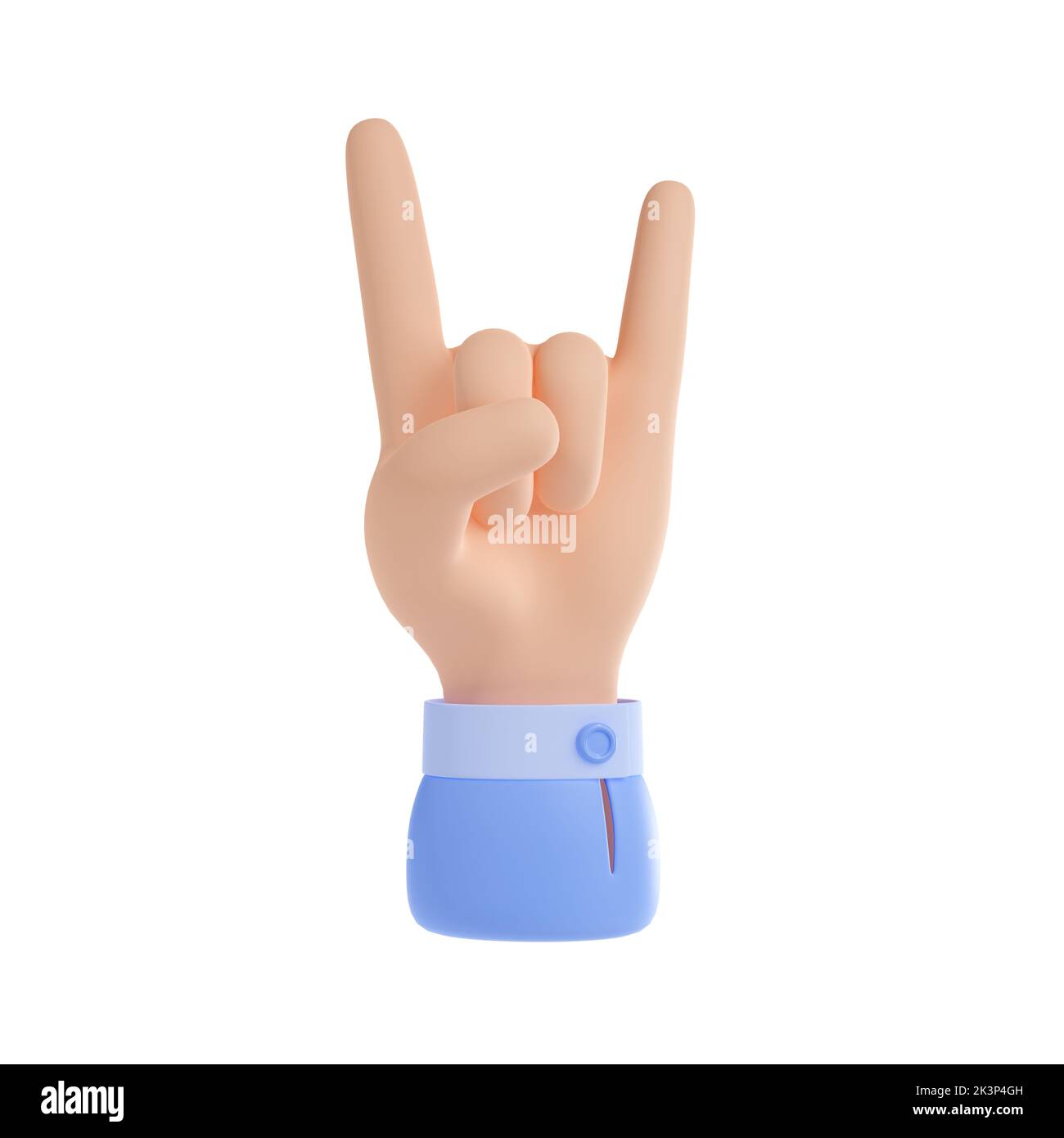 3d render rock hand gesture, live music show, concert or festival ...