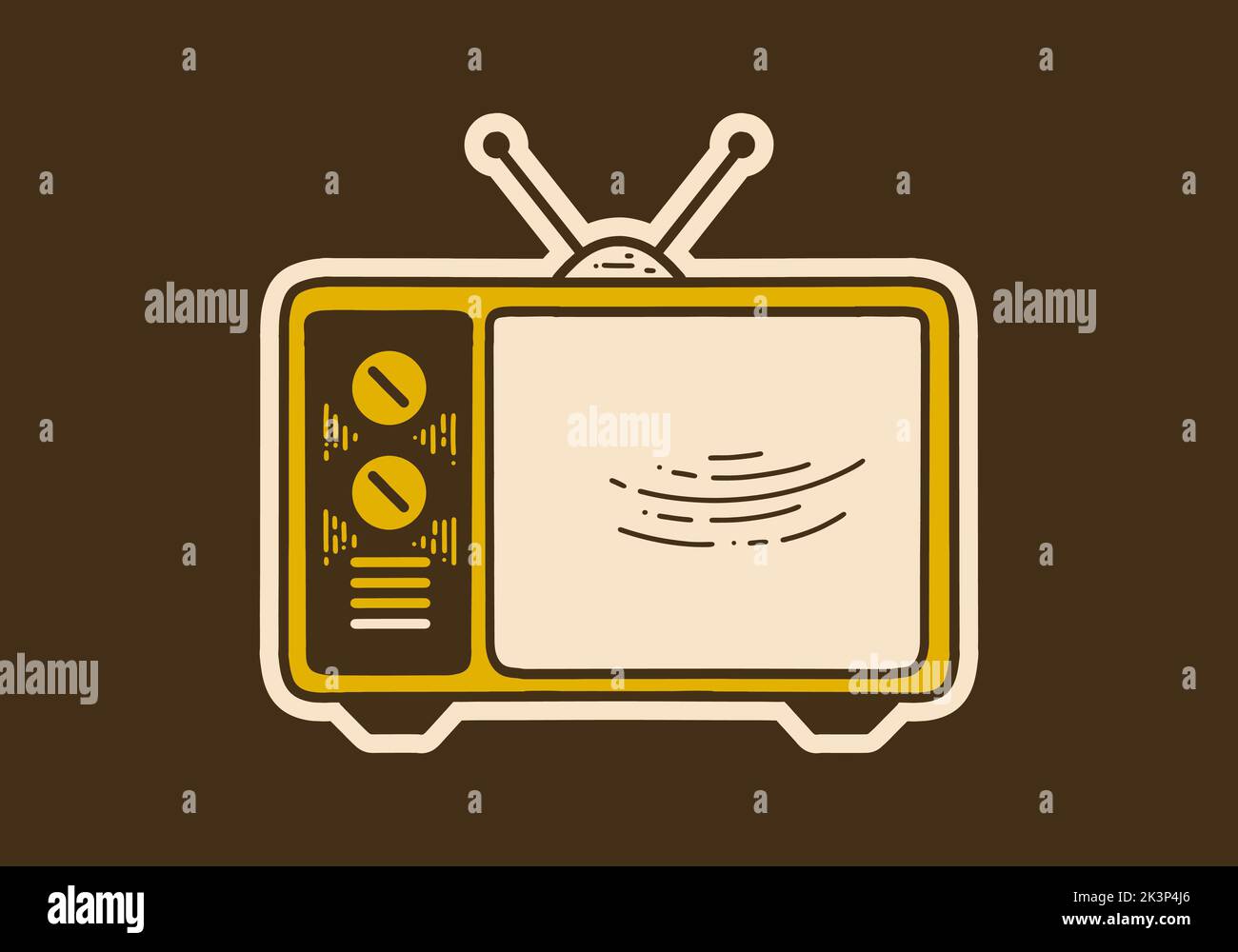 Old frame television isolated screen Stock Vector Images - Alamy