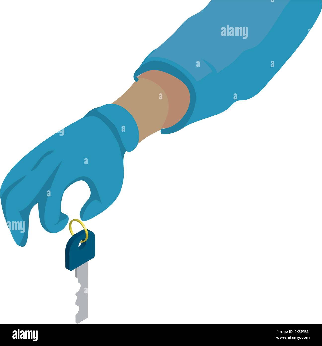 isometric hand with key Stock Vector Image & Art - Alamy