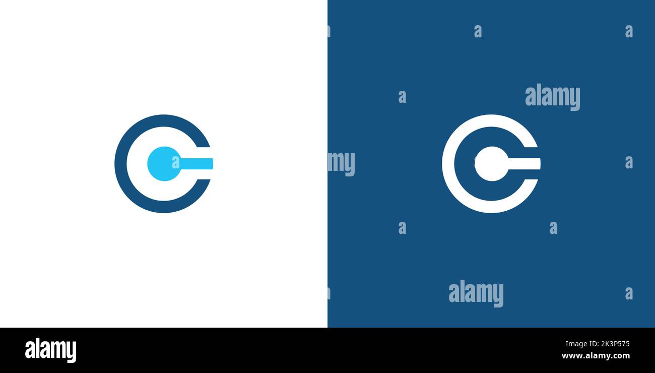 A simple and modern C initial button logo design on dark background ...