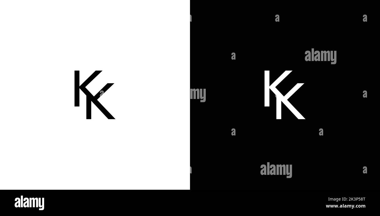 A black and white Simple and modern letter KK initials logo design ...