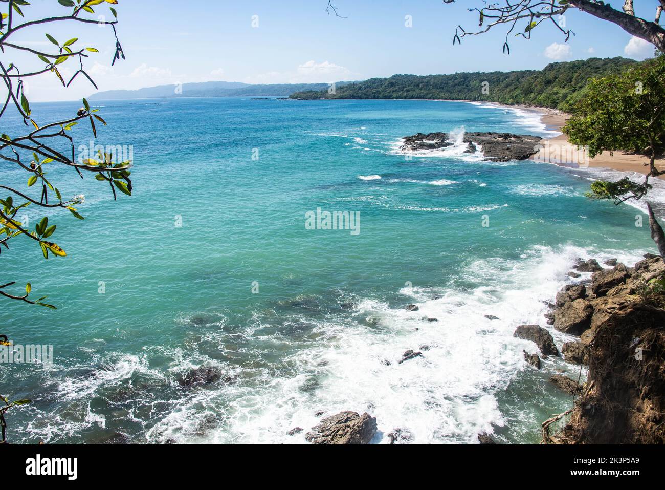 View of untouched Playa Cocalito Beach, Puntarenas, Costa Rica Stock ...