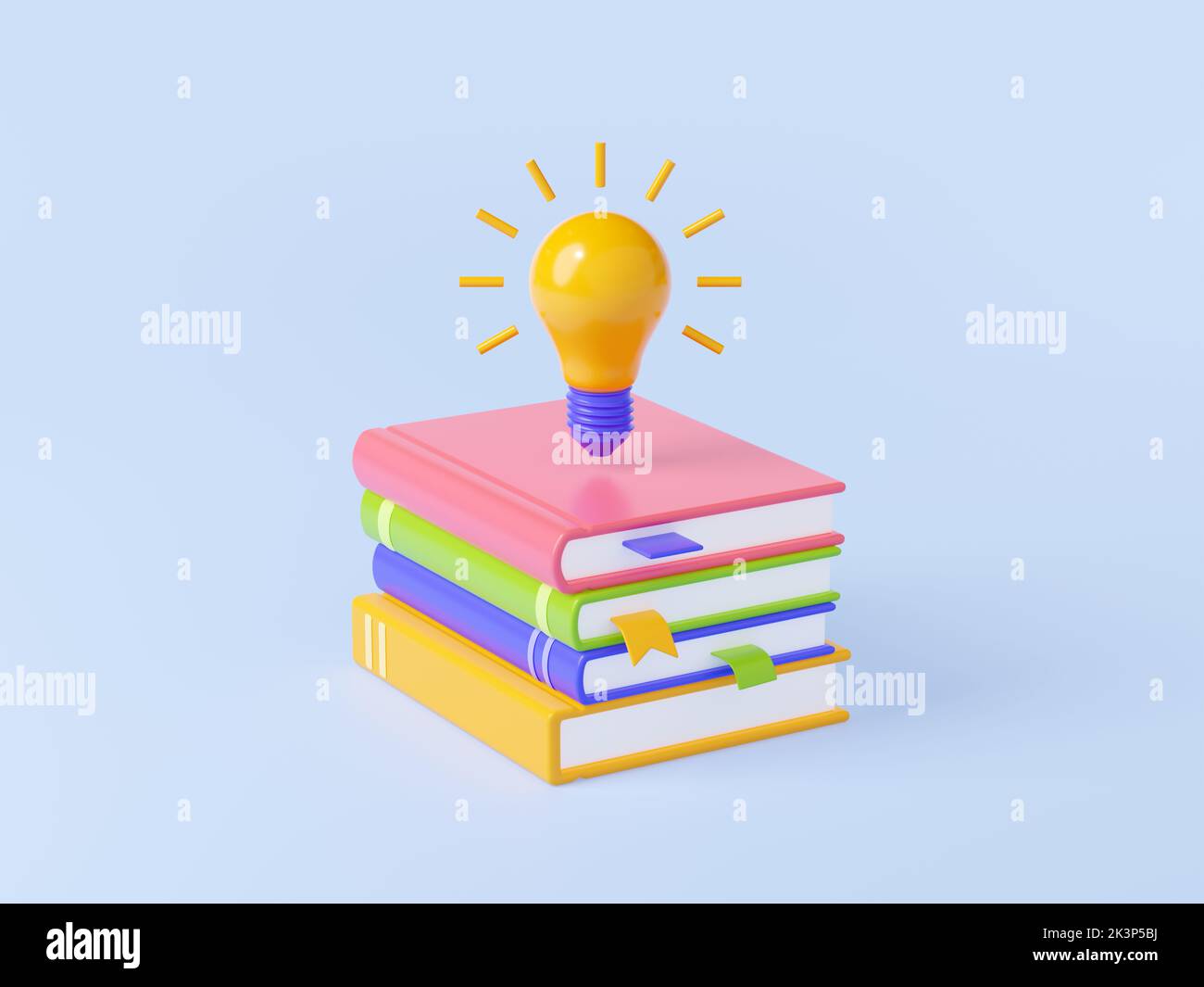 Lightbulb on top stack books hi-res stock photography and images - Alamy