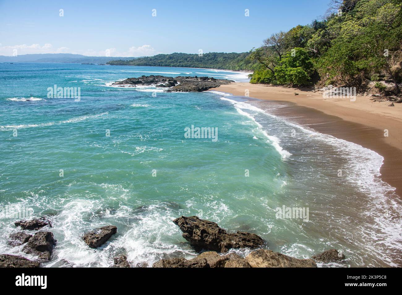 View of untouched Playa Cocalito Beach, Puntarenas, Costa Rica Stock ...