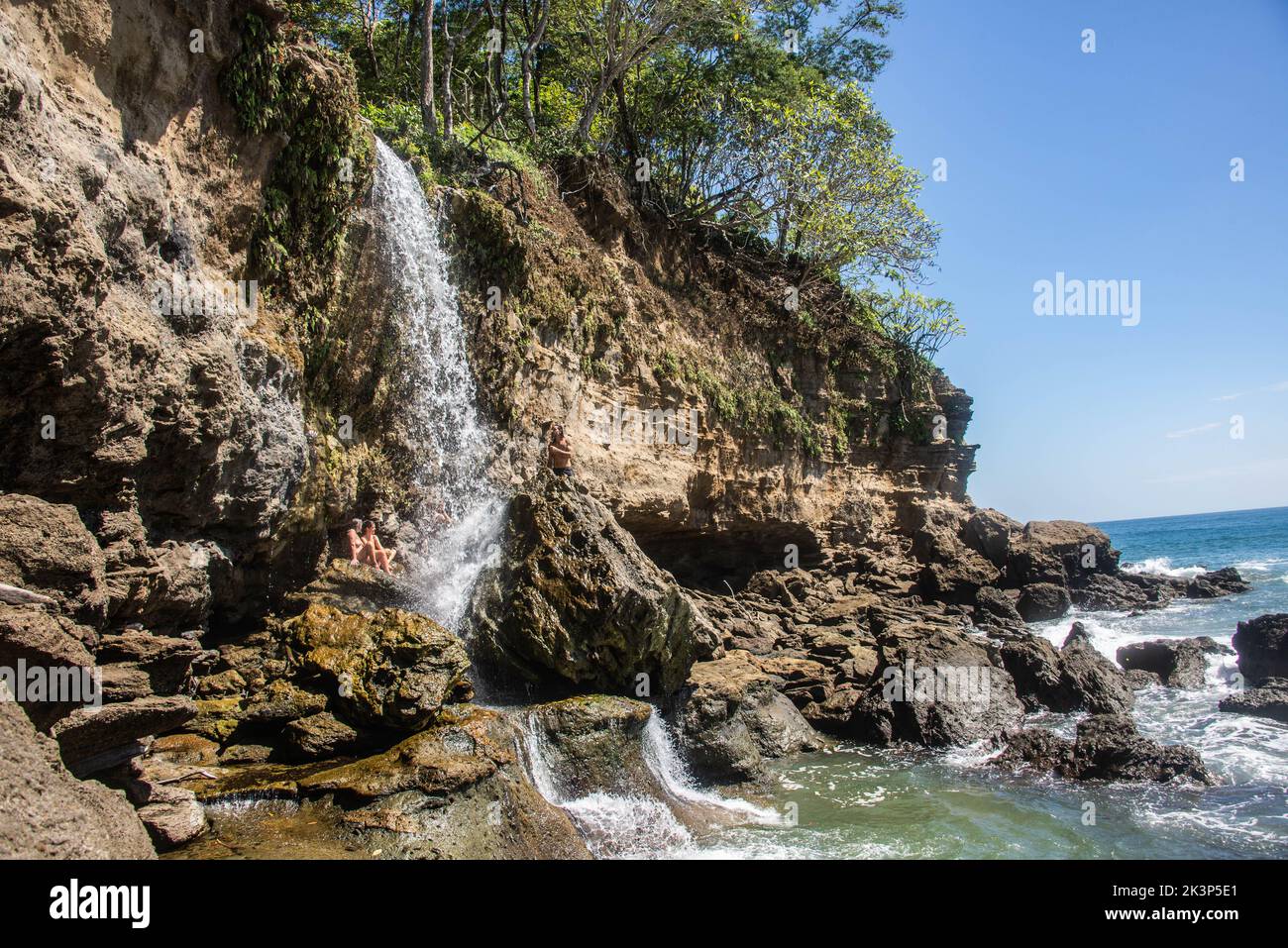 Enjoying Cocalito Waterfall, Playa Cocalito Beach, Puntarenas, Costa ...