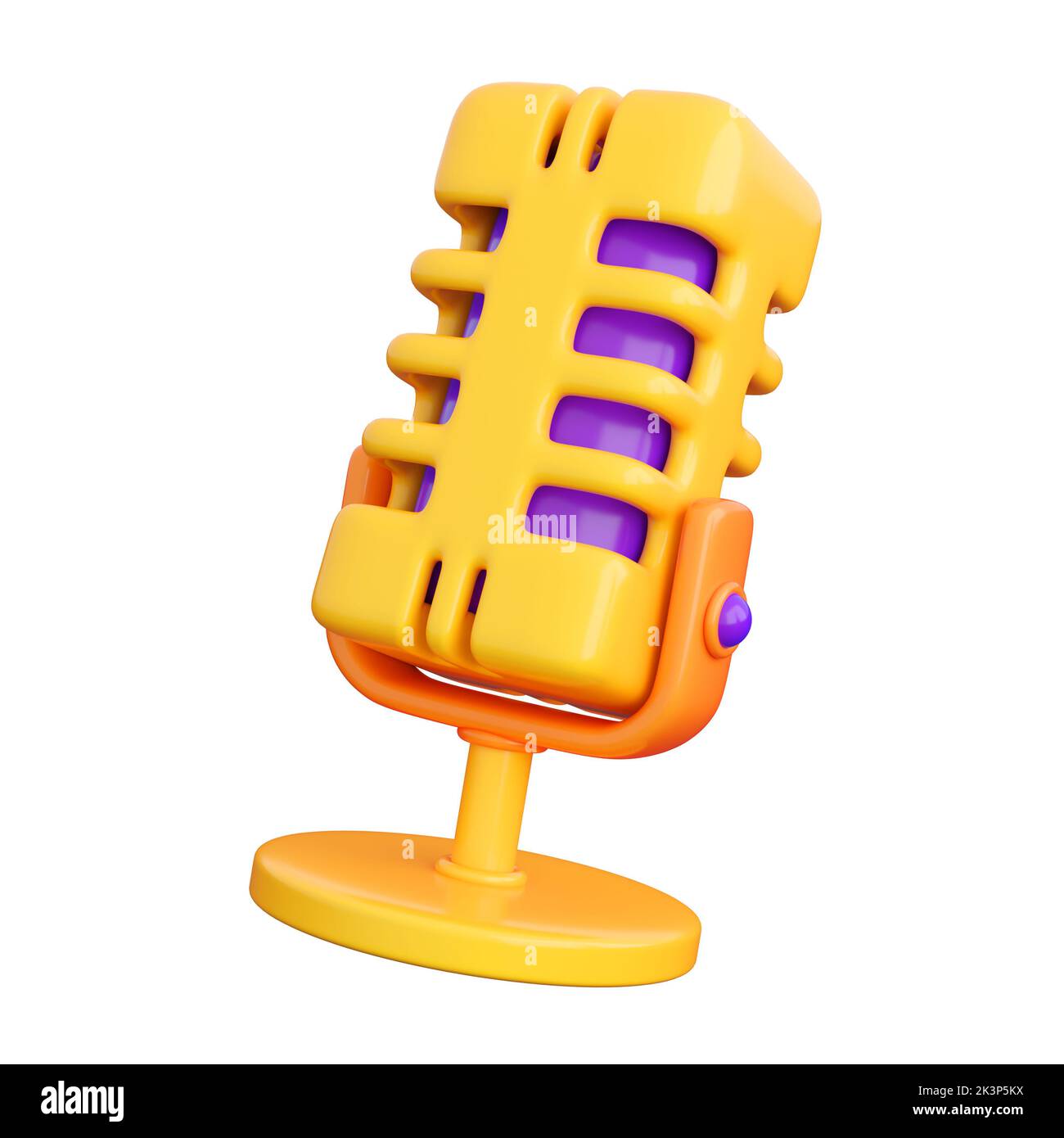 3d retro microphone. Broadcasts, interviews, recording, podcast studio ...