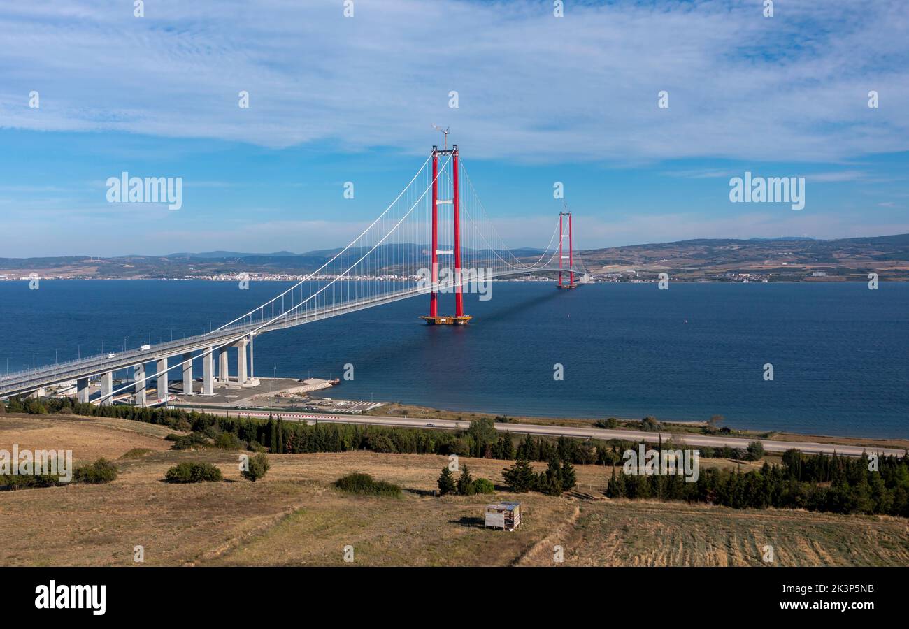 new bridge connecting two continents 1915 canakkale bridge (dardanelles ...