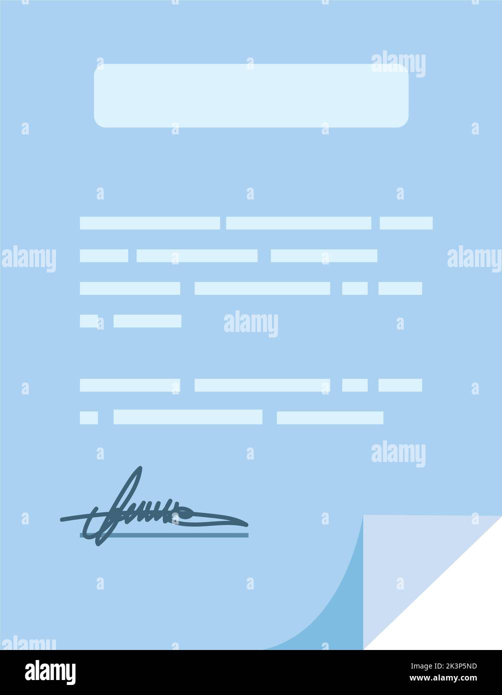 blue document with a signature Stock Vector Image & Art - Alamy