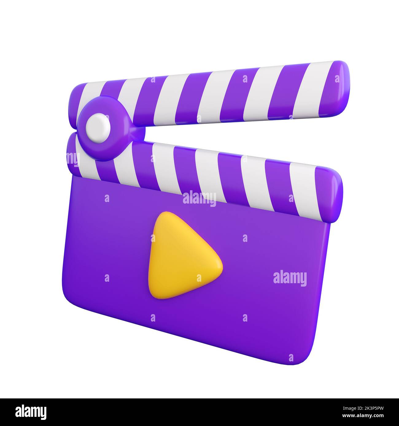 3d movie clapper board. Social media network and film making concept ...