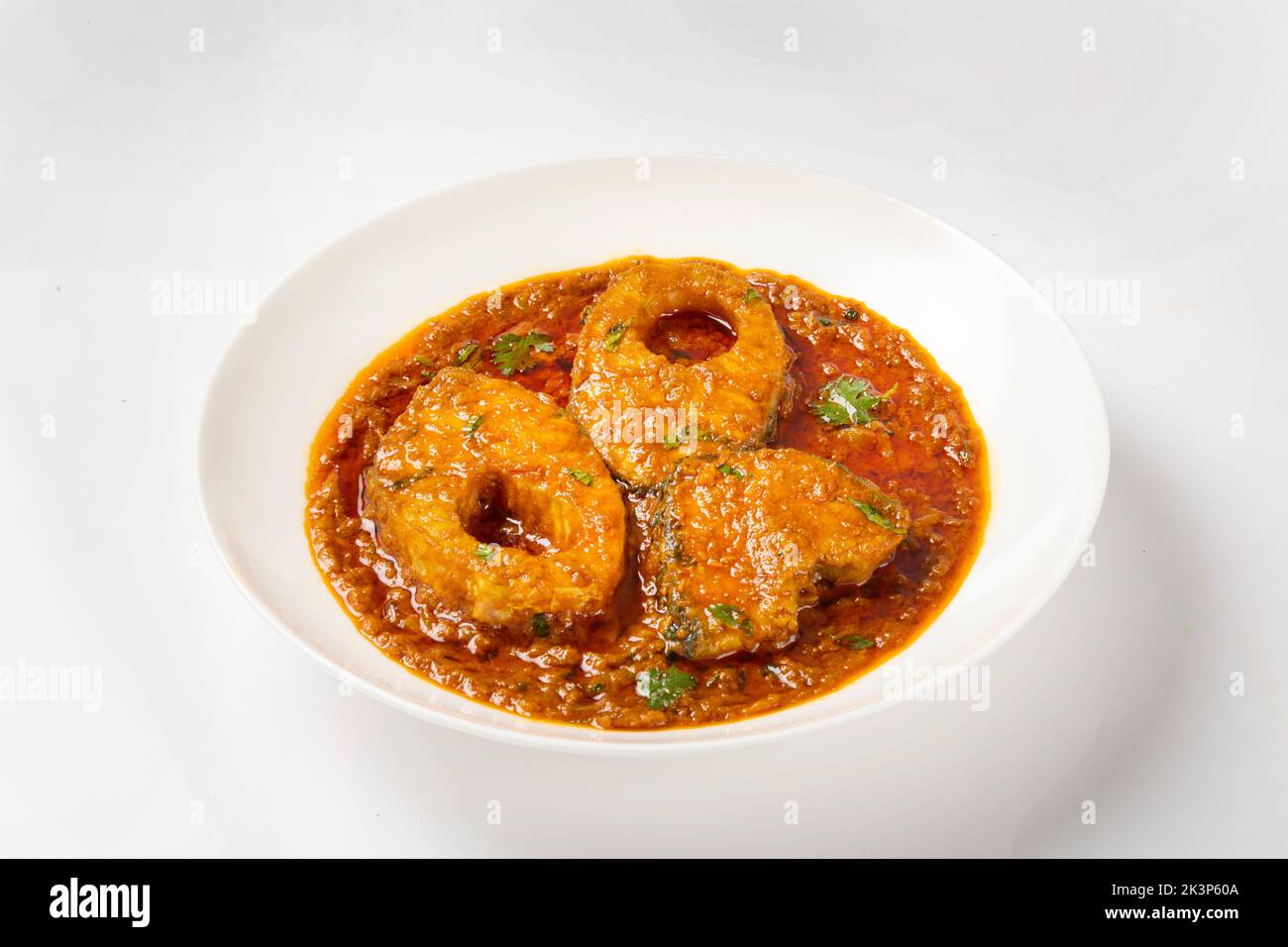 Ruhu rui or Katla Fish curry, traditional bangali fish curry ,arranged ...
