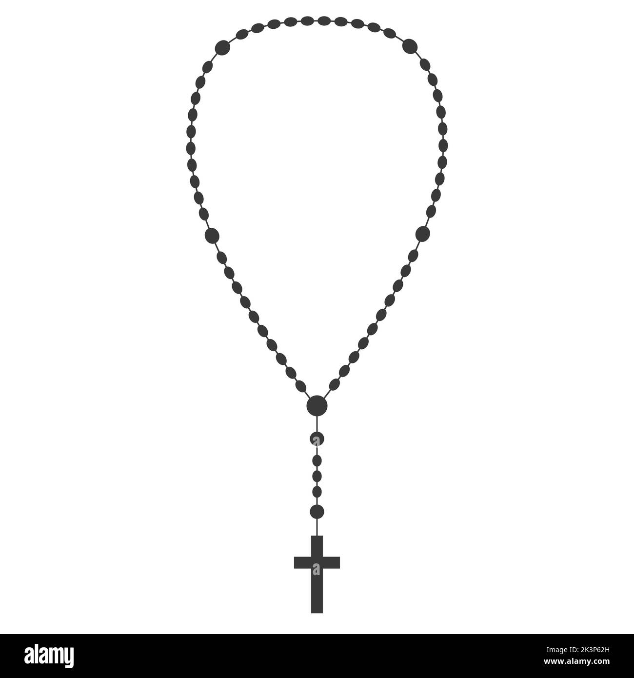 Rosary beads silhouette. Prayer jewelry for meditation. Catholic ...