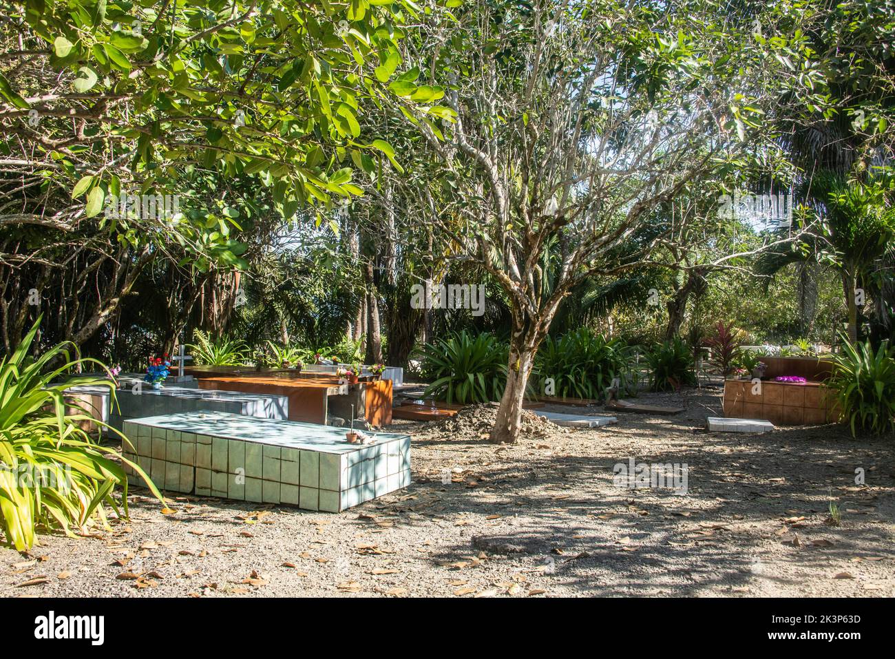 The Cabuya Island Cemetery, reached only at low tide, Nicoya Peninsula ...