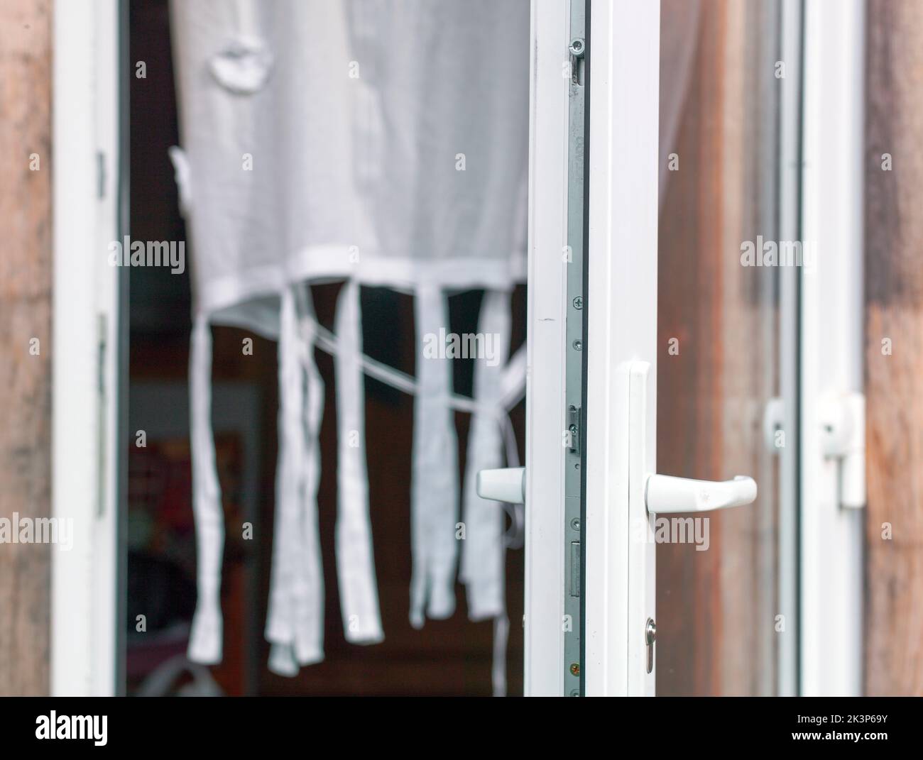 open entrance pvc door for fresh air, outdoor close up Stock Photo - Alamy