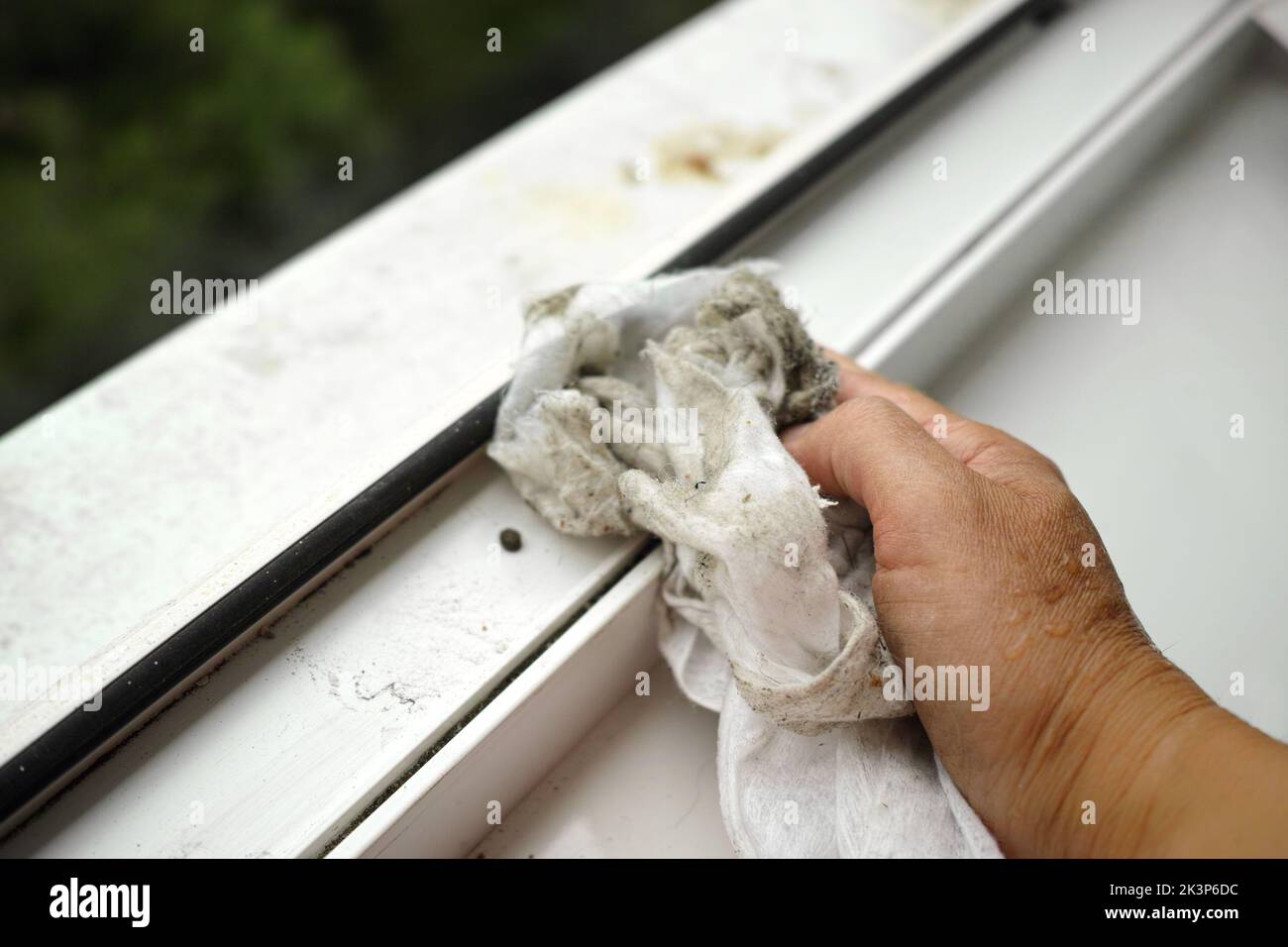 Hand cleaning window sill hi-res stock photography and images - Alamy