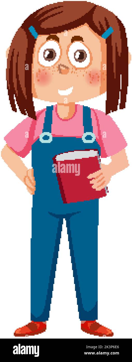 Student girl cartoon character illustration Stock Vector Image & Art ...