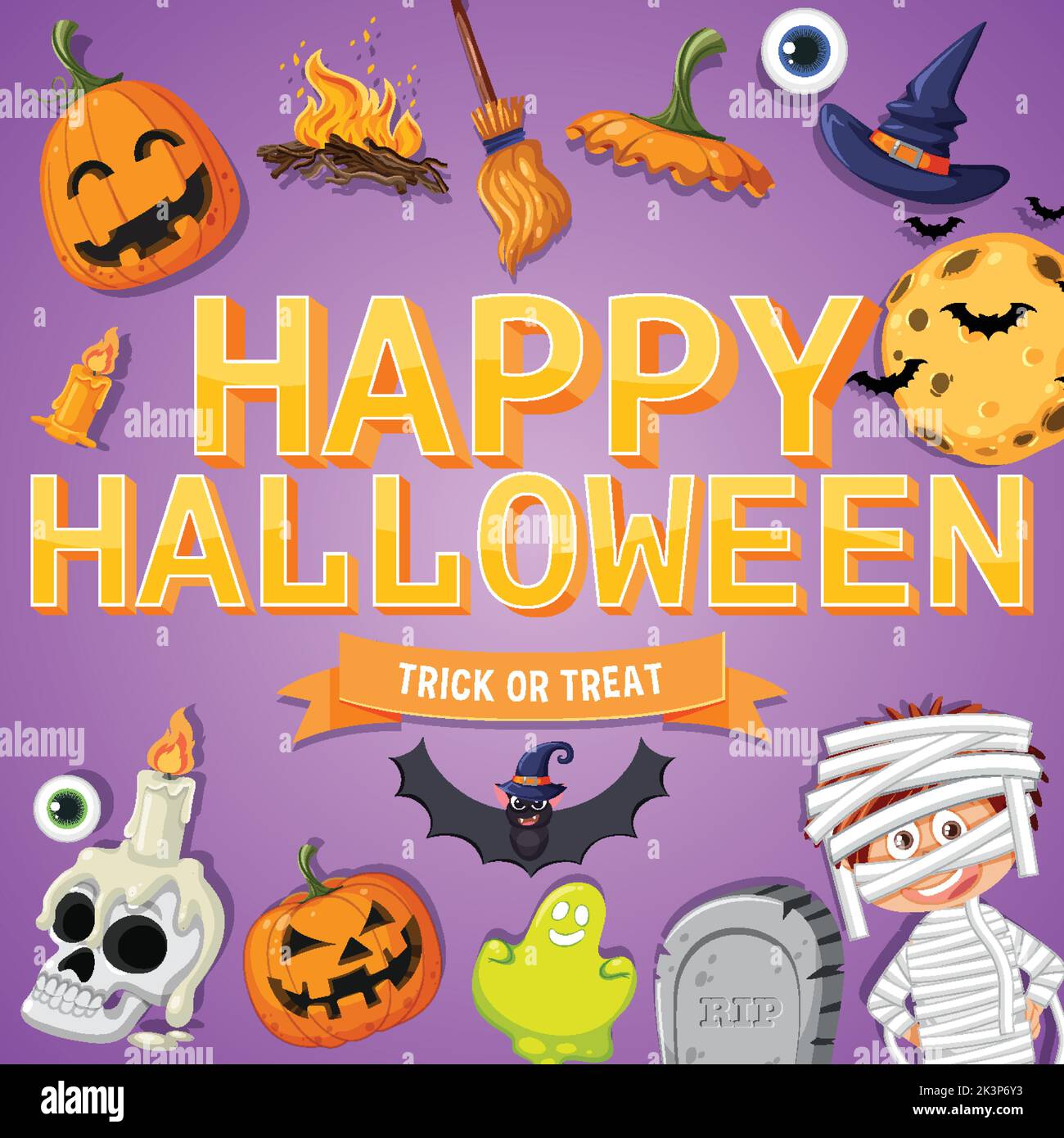 Happy Halloween Poster Template illustration Stock Vector Image & Art ...
